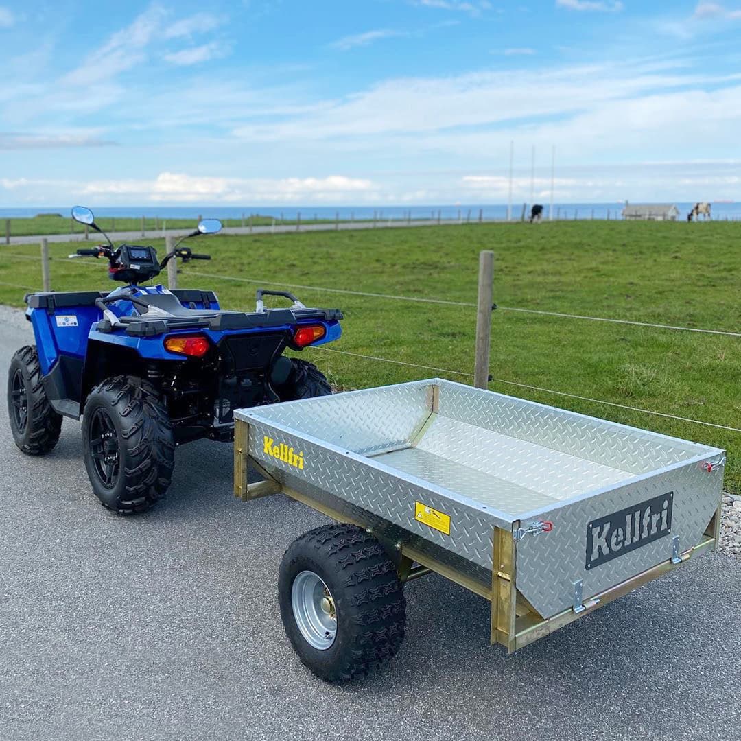 Tipper trailer ATV 500 kg with galvanized tread plate | Kellfri