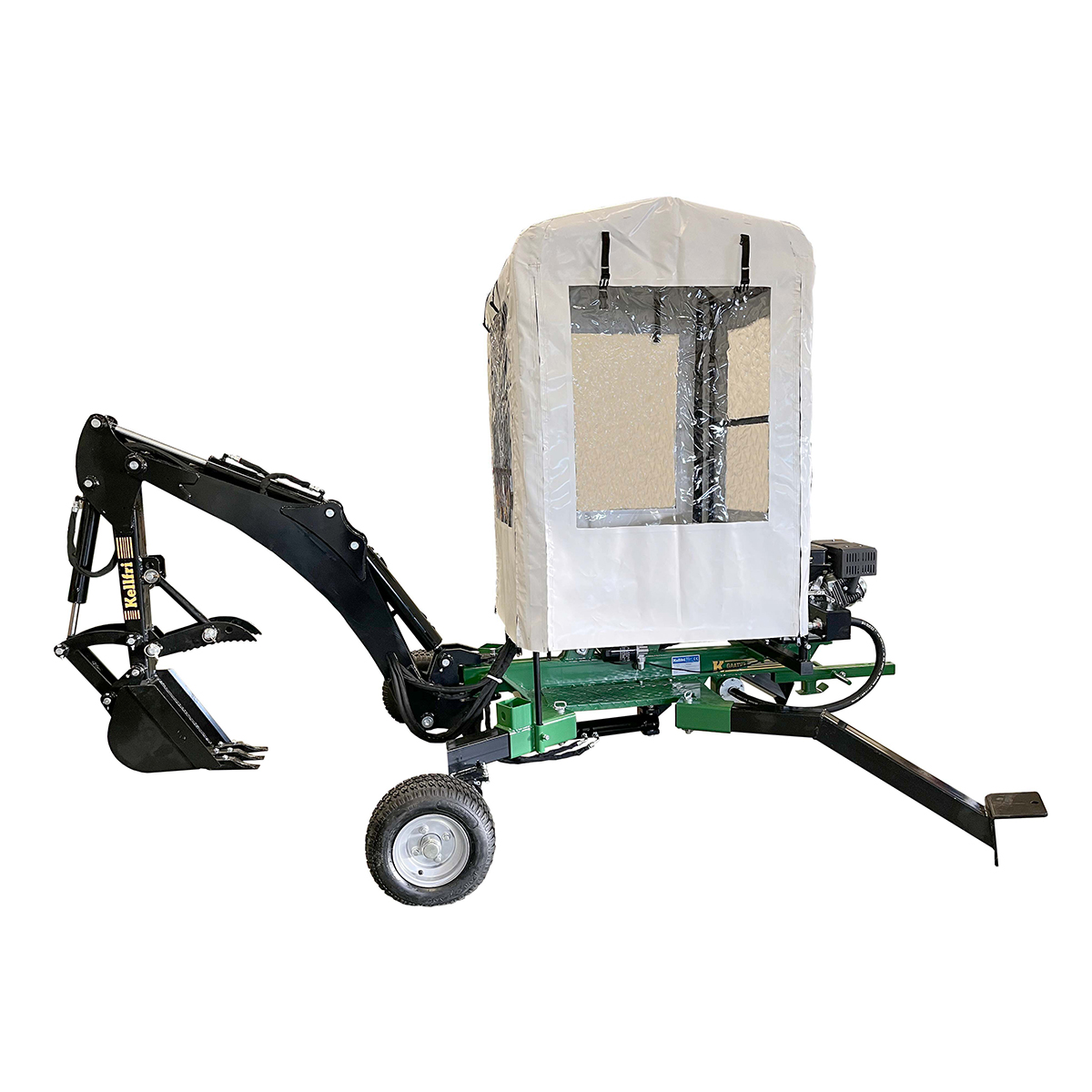 Mini-excavator with cab | Backhoe Digger ATV | Kellfri