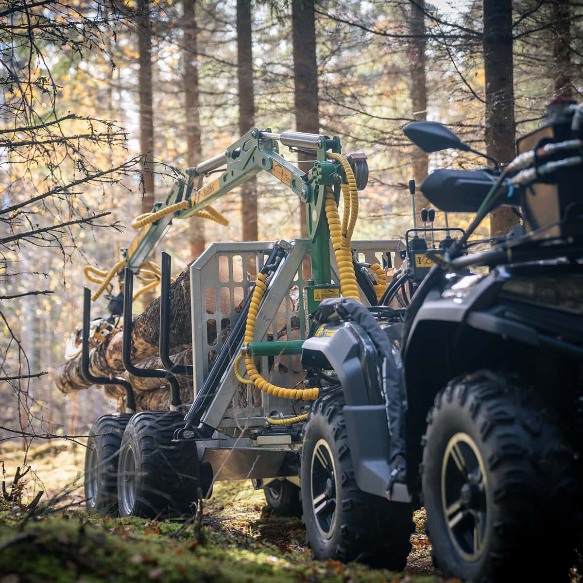 3-Tonne Forestry Trailer ATV | 4.2 m Crane | Articulated Steering | Kellfri