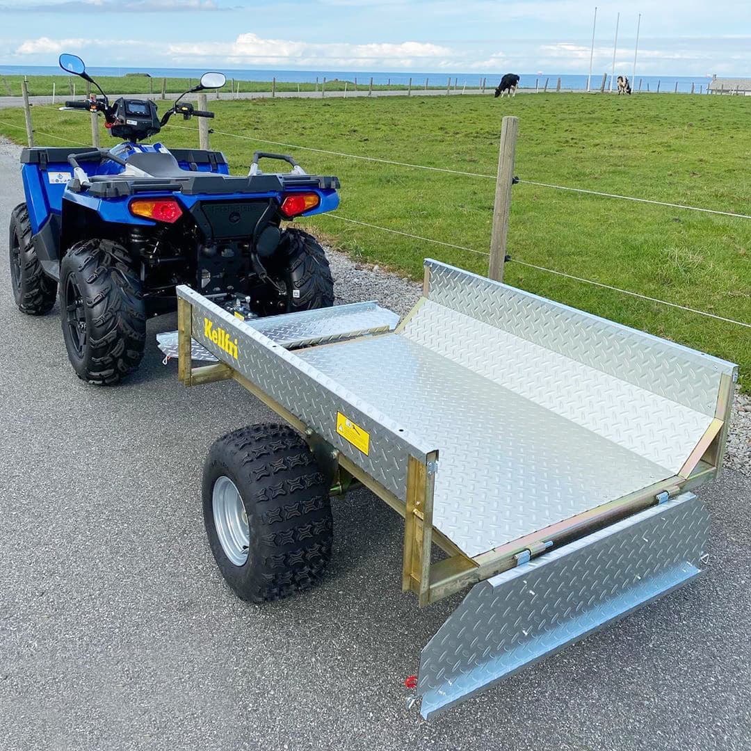 Tipper trailer ATV 500 kg with galvanized tread plate | Kellfri