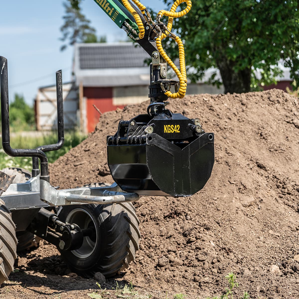 Grapple bucket for ATV Forestry trailer | Kellfri